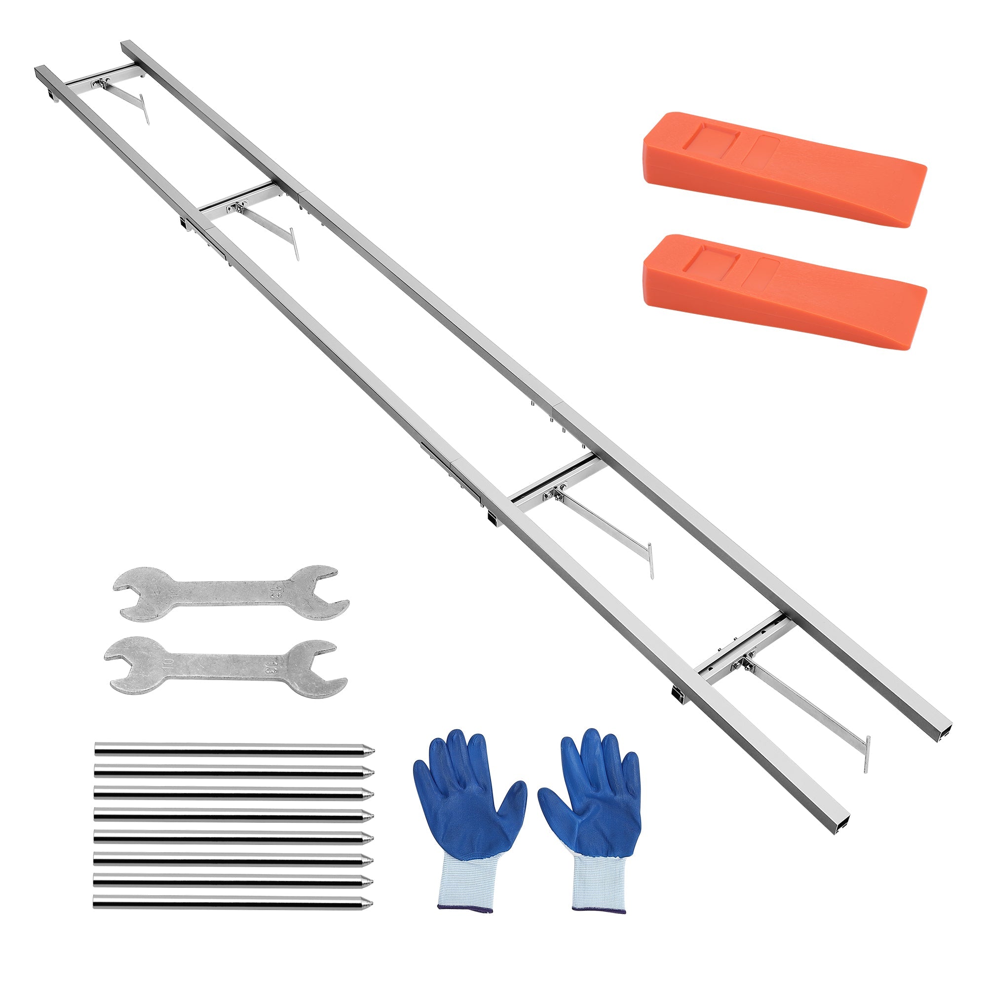 Garvee Rail Mill Guide System with 2 Tree Felling Wedges, 9 Ft Aluminu