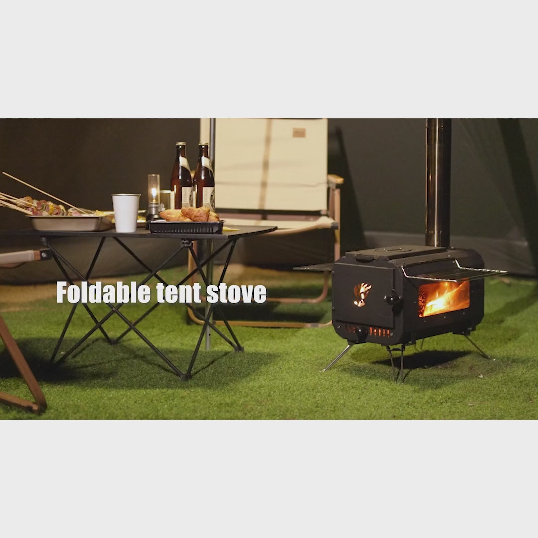 Garvee Outdoor Portable Wood Burning Stove for Camping - Cast Iron Ten
